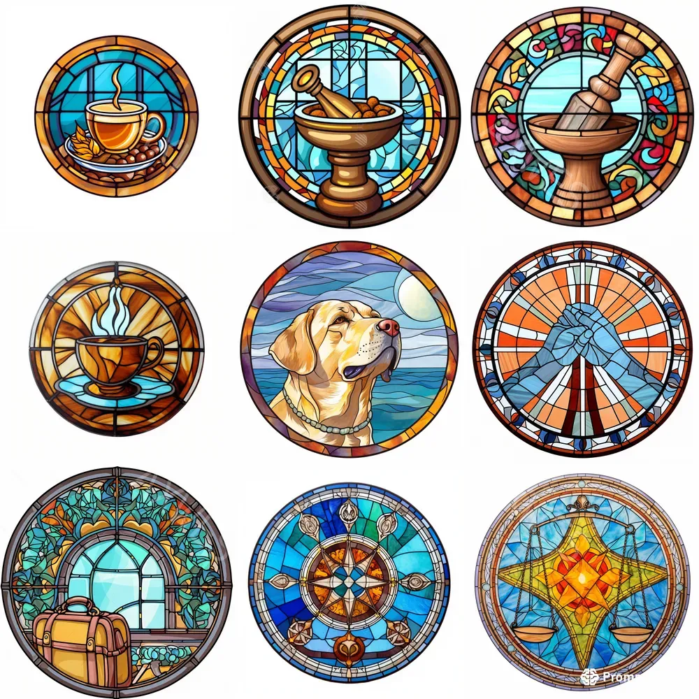 Stained Glass Logos Midjourney Prompt | PromptBase