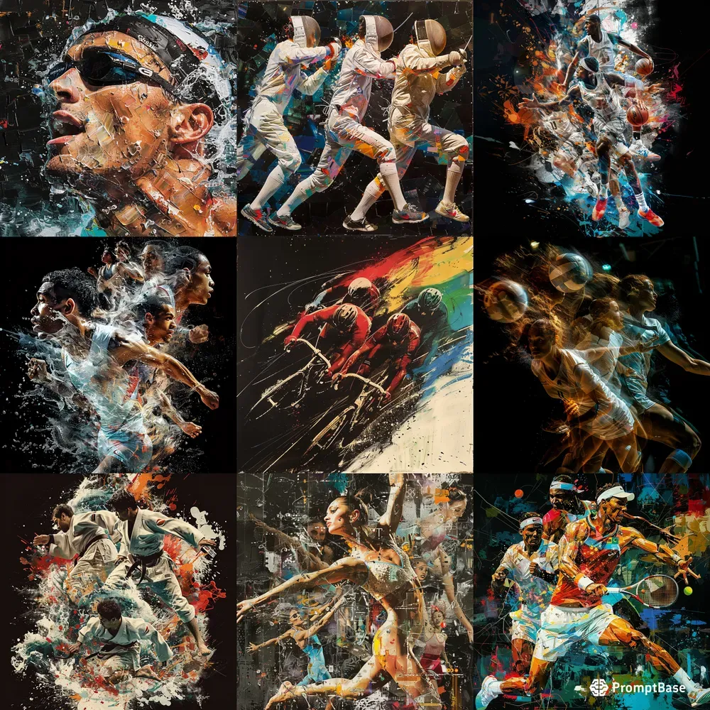 Creative Collages Of Olympic Sports Midjourney Prompt | PromptBase