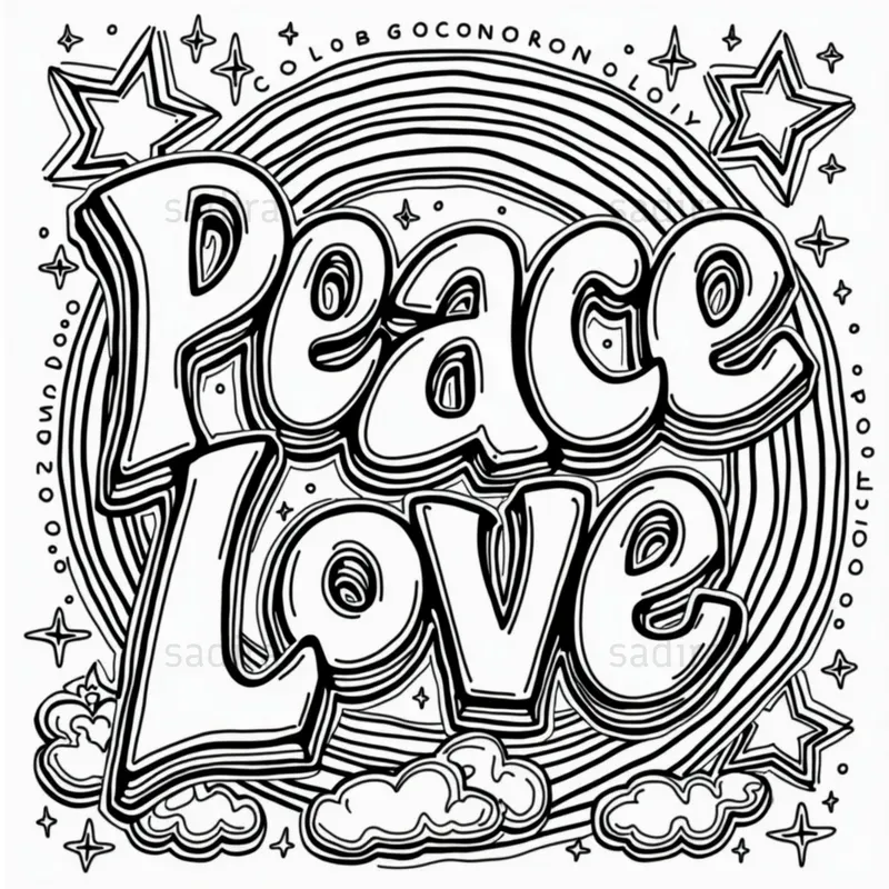 Retro Groovy Quote Coloring Pages FLUX Prompt | PromptBase