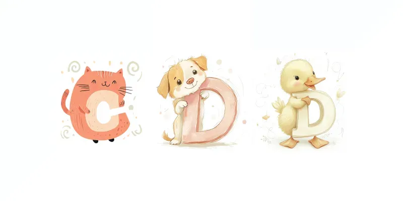 Cute Pastel Animal Letter Alphabet Generator App | PromptBase