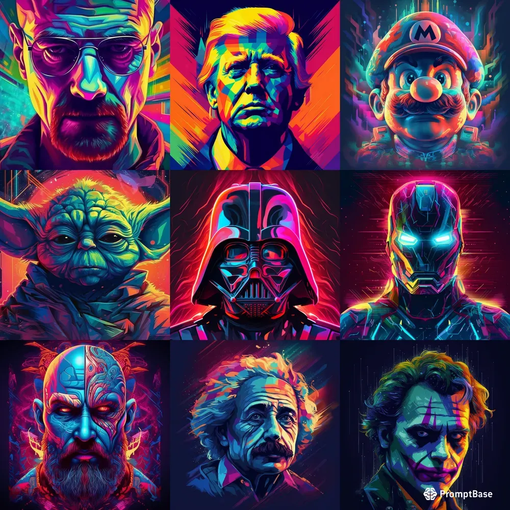 Lsd Synthwave Character Tshirts Midjourney Prompt | PromptBase