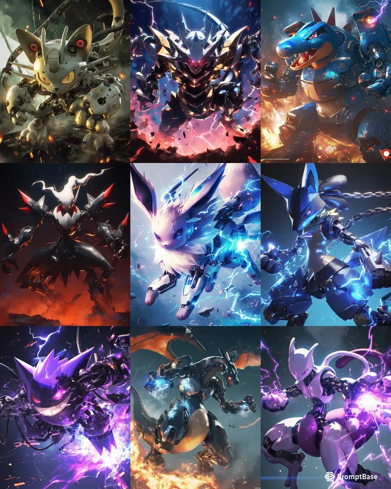 Mecha Pokemon Fusion Powers Midjourney Prompt | PromptBase