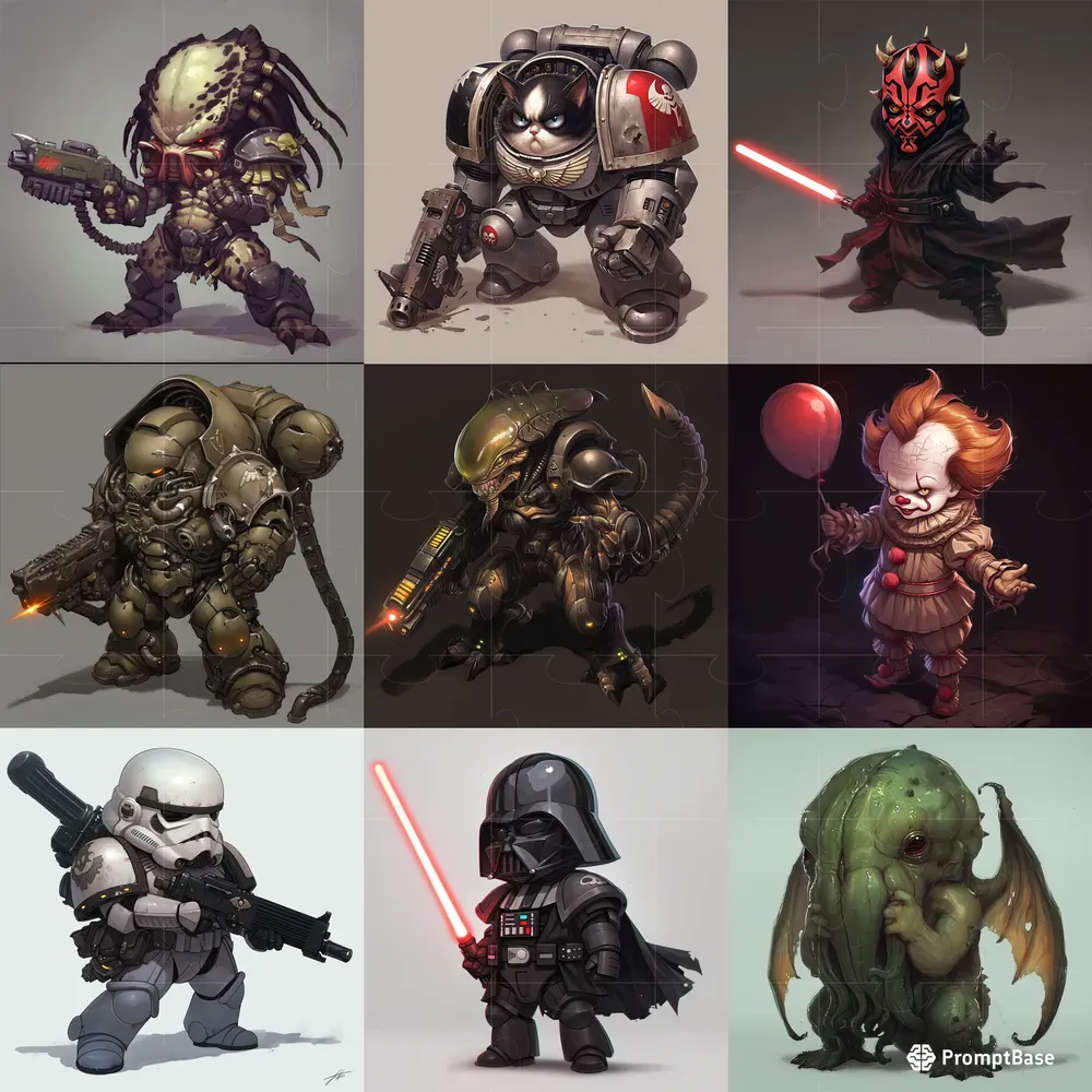 Warhammer Isometric Chibi Characters Midjourney Prompt | PromptBase