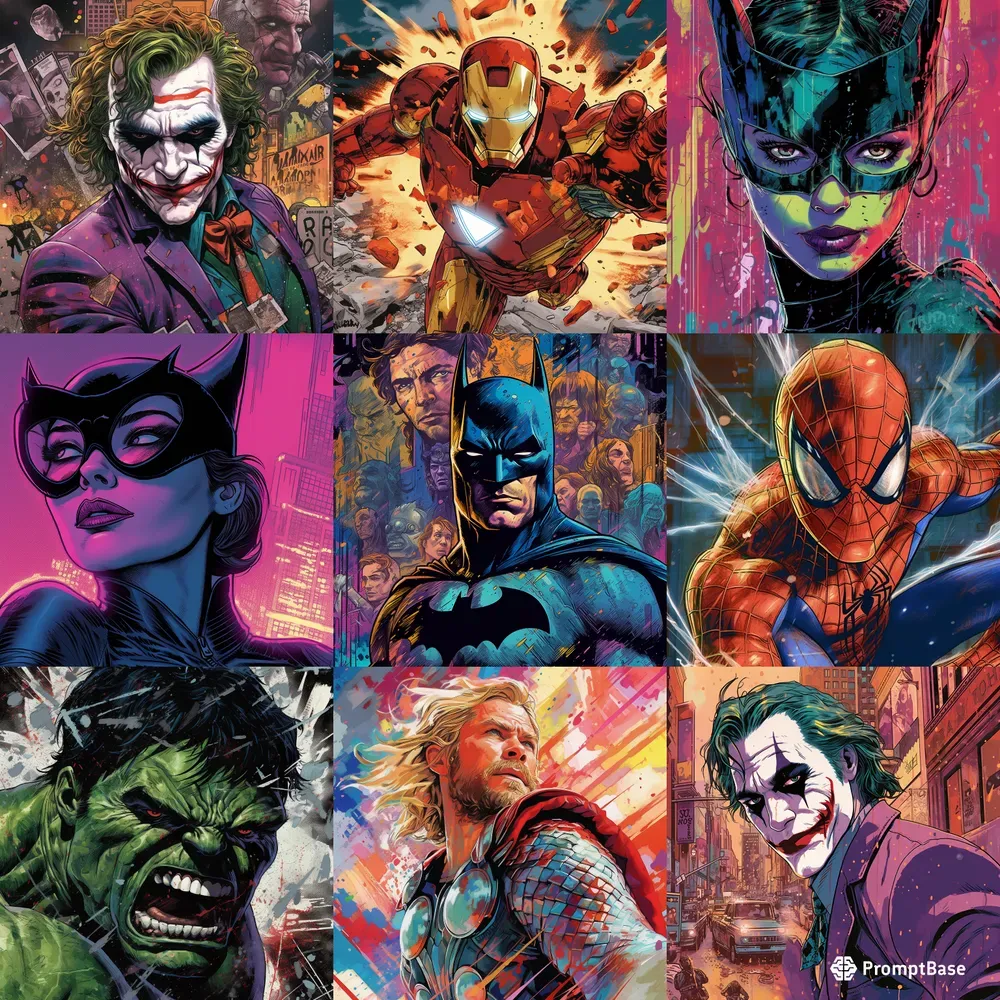 Posters Of Marvel And Dc Superheroes Midjourney Prompt | PromptBase