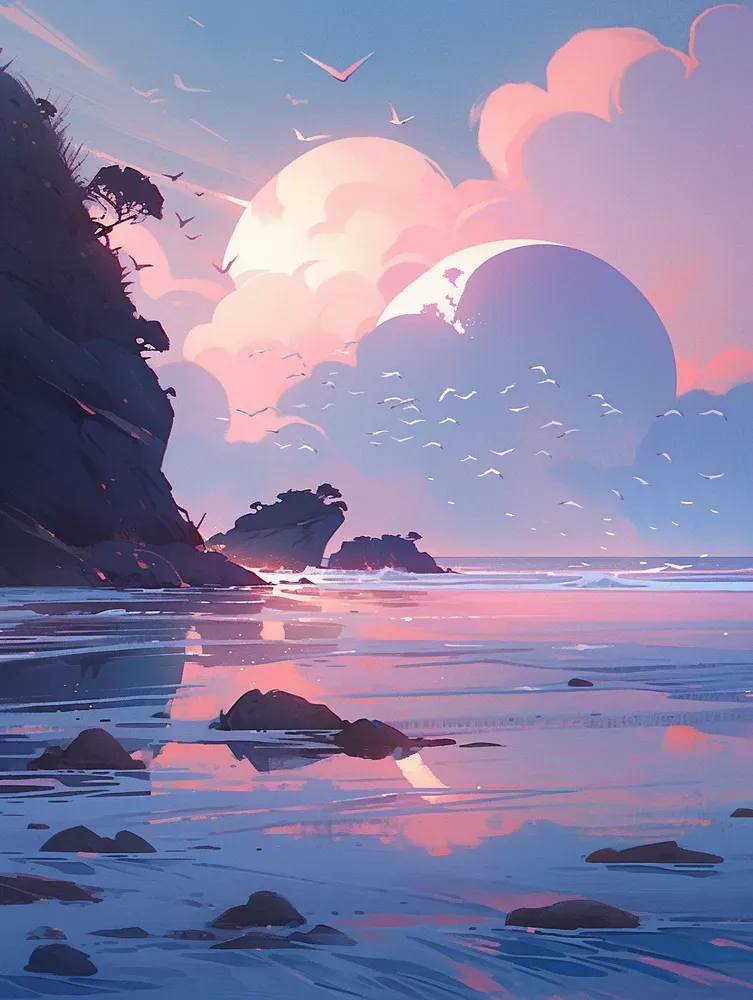 Anime Inspired Scenic Gouache Paintings Midjourney Prompt | PromptBase