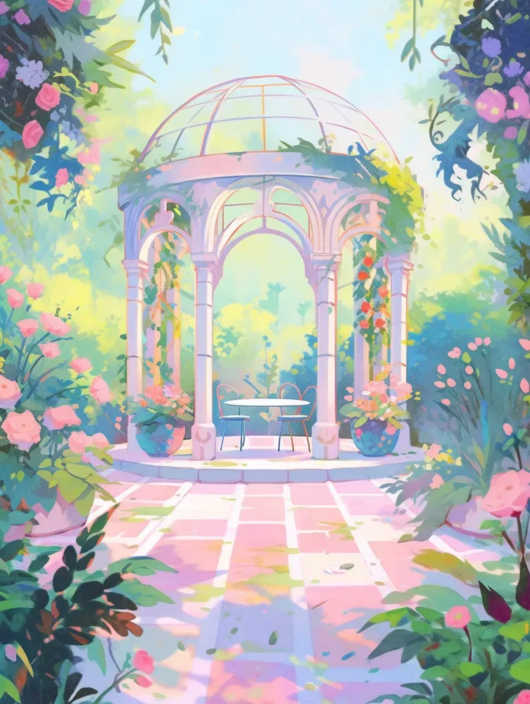 Anime Inspired Scenic Gouache Paintings Midjourney Prompt | PromptBase