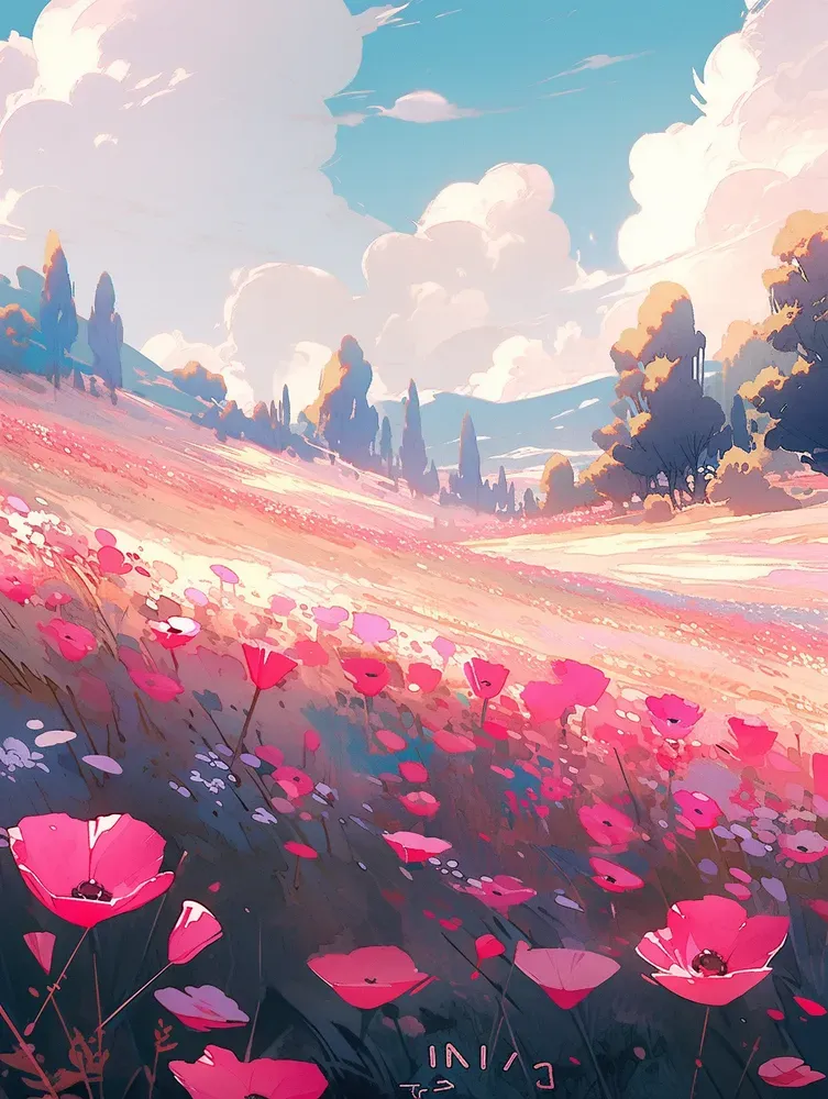 Anime Inspired Scenic Gouache Paintings Midjourney Prompt | PromptBase