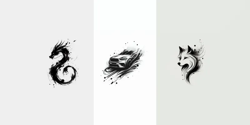 Minimalist Modern Ink Art Logos DALL·E Prompt | PromptBase