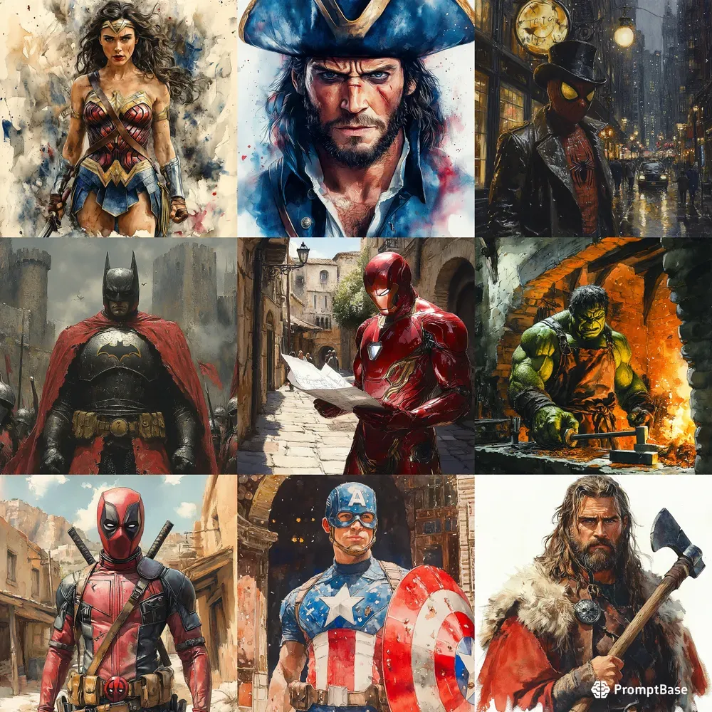 Famous Characters On Rare Roles Midjourney Prompt | PromptBase