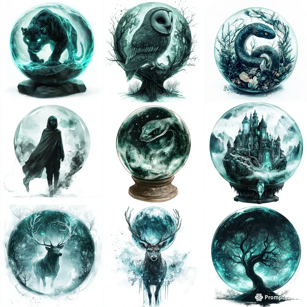 Cursed Crystal Balls Surreal Art Midjourney Prompt | PromptBase