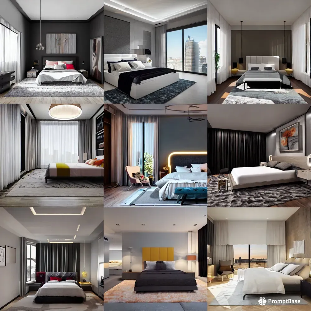 Bedrooms- Modern Interior Designs Stable Diffusion Prompt | PromptBase