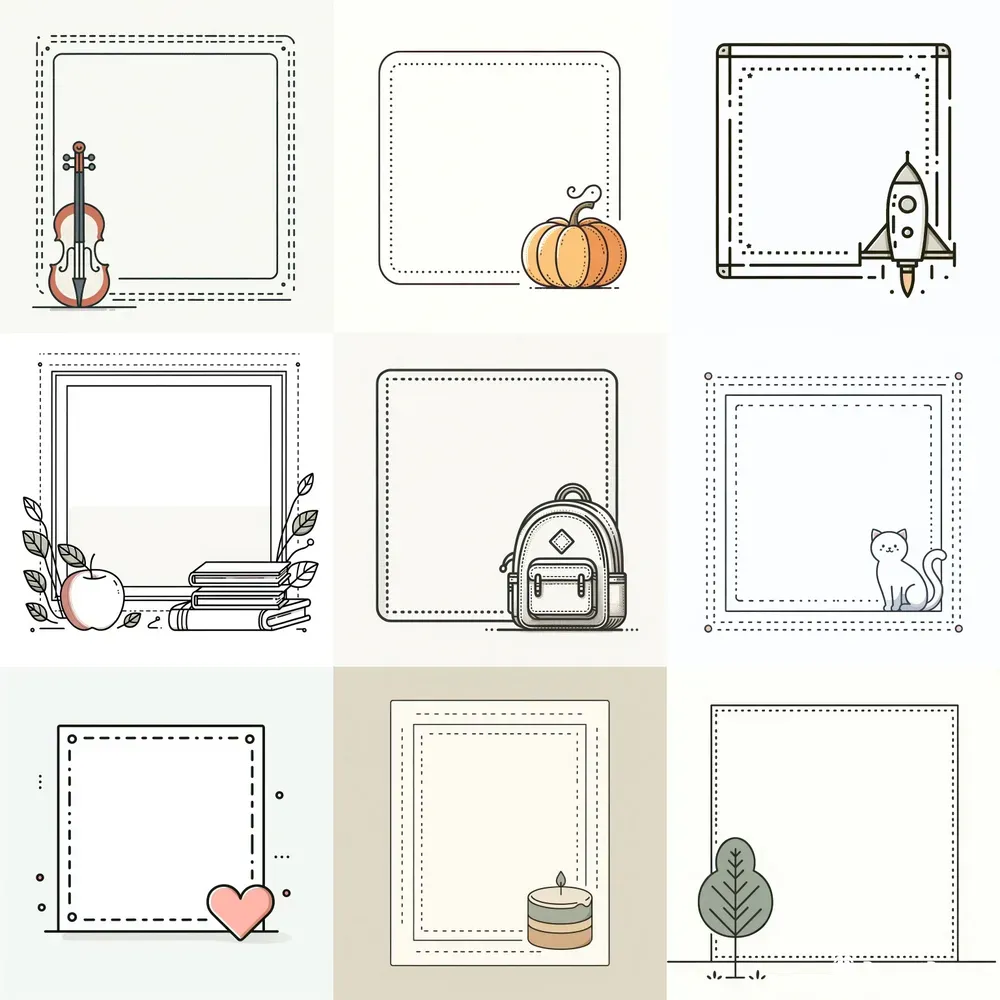 Minimalist Flat Frames DALL·E Prompt | PromptBase