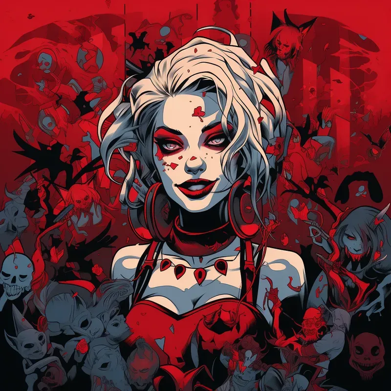 Dc Characters In Gothic Red Style Midjourney Prompt | PromptBase