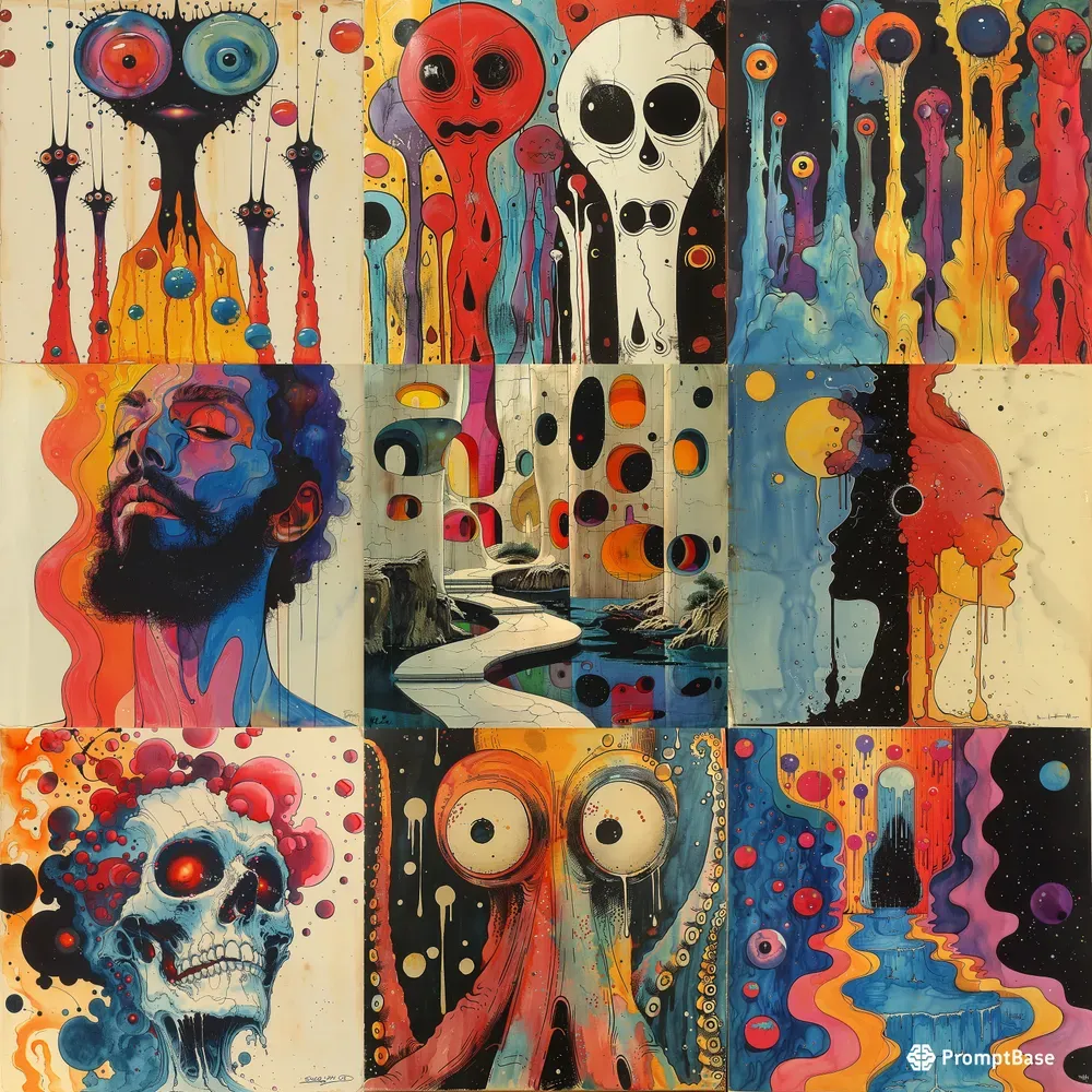 Quirky Abstract Line Art Midjourney Prompt | PromptBase