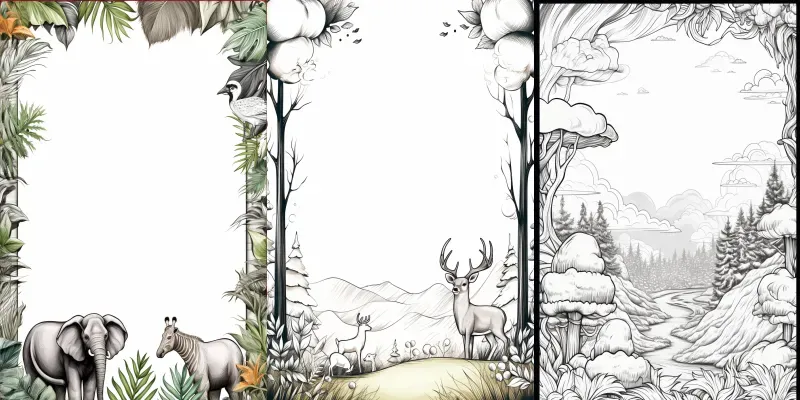 Fantasy Animal Scenic Borders Midjourney Prompt | PromptBase