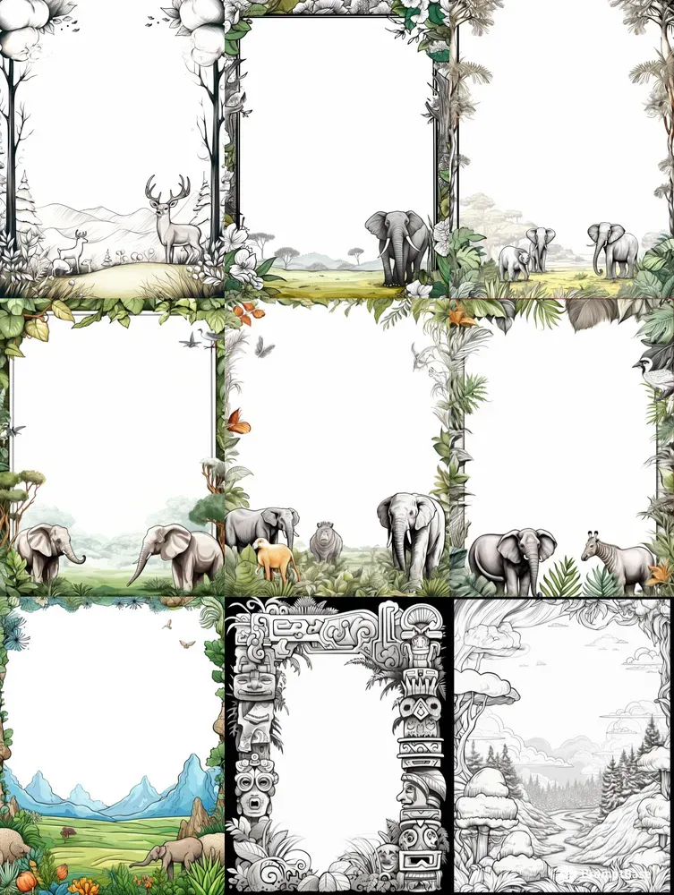 Fantasy Animal Scenic Borders Midjourney Prompt | PromptBase