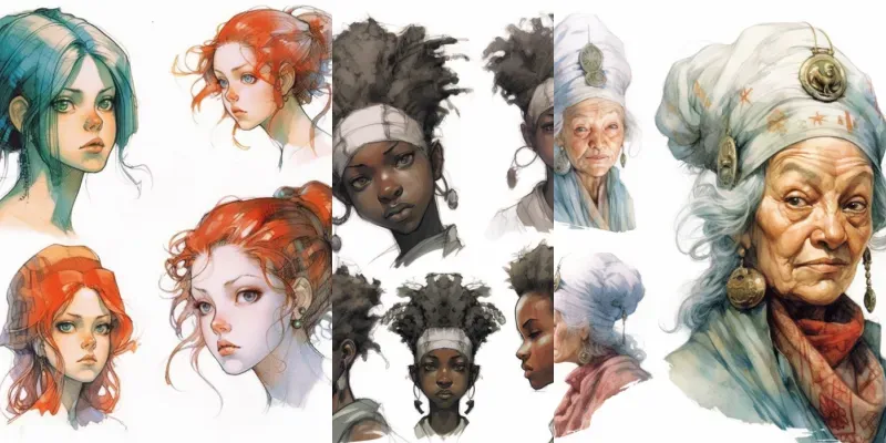 Character Concept Design Sheets Midjourney Prompt | PromptBase