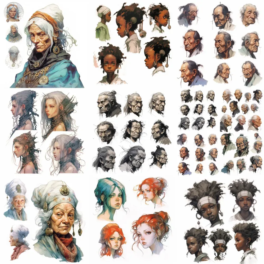 Character Concept Design Sheets Midjourney Prompt | PromptBase