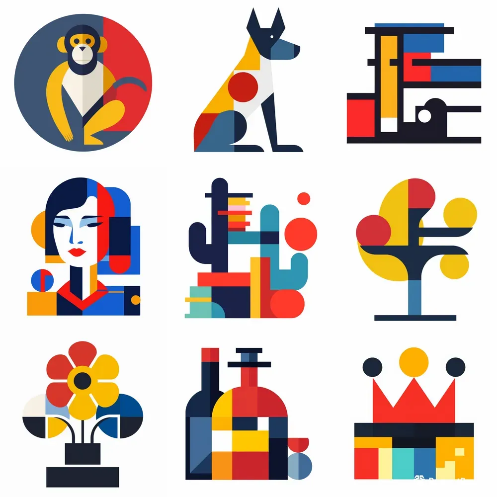 Bauhaus Style Icons Midjourney Prompt | PromptBase