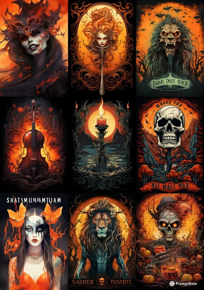 Watercolor Surrealistic Halloween Posters Midjourney Prompt | PromptBase