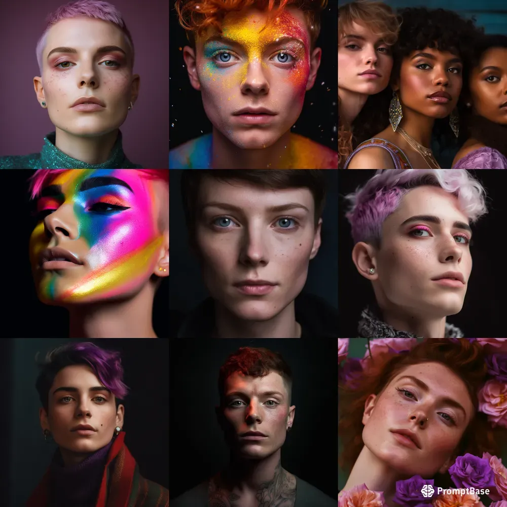 Lgbtq Pride Month Captivating Portraits Midjourney Prompt | PromptBase