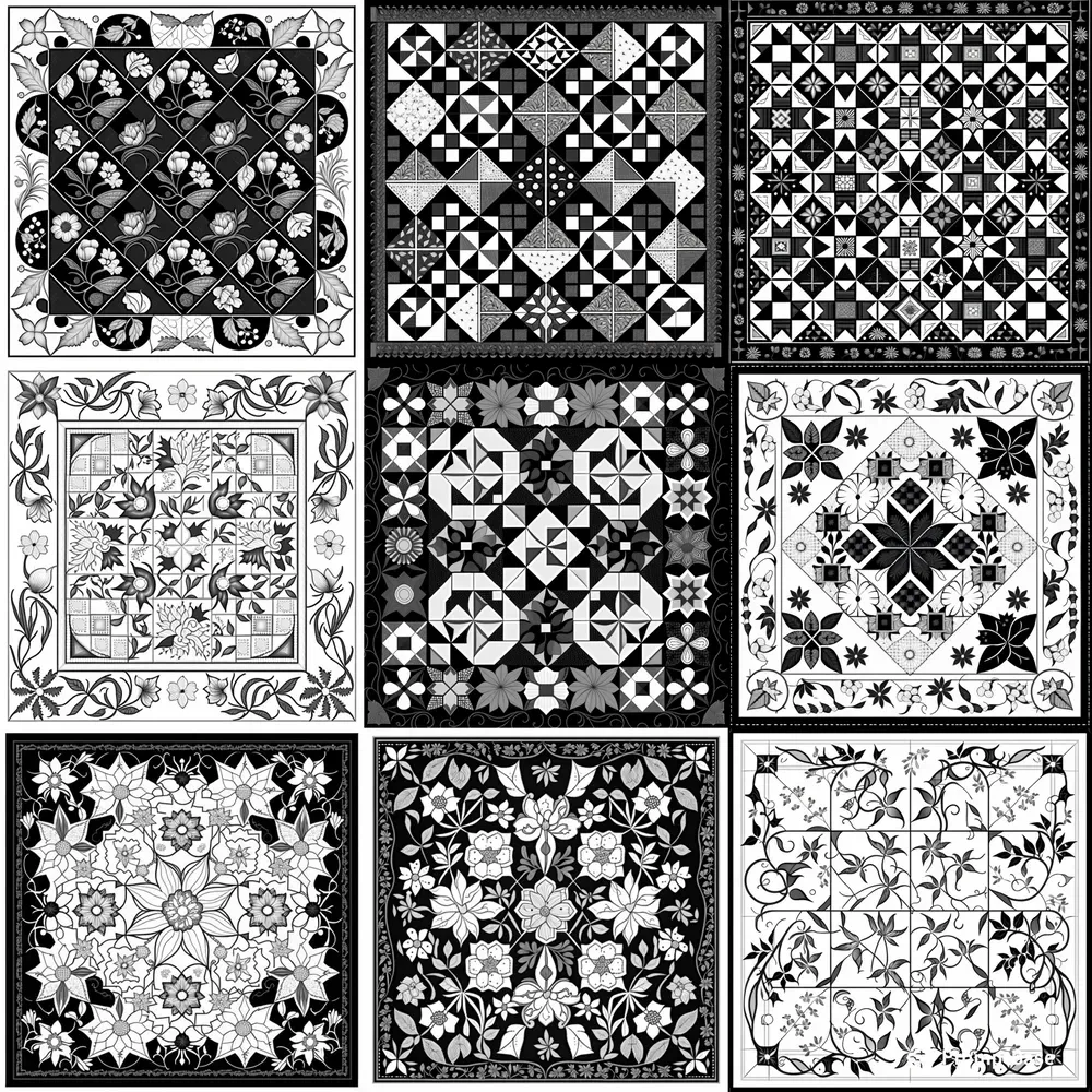 Beautiful Patchwork Quilt Coloring Pages Midjourney Prompt | PromptBase