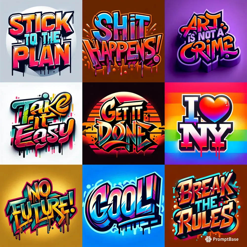 Wild Graffiti Texts DALL·E Prompt | PromptBase
