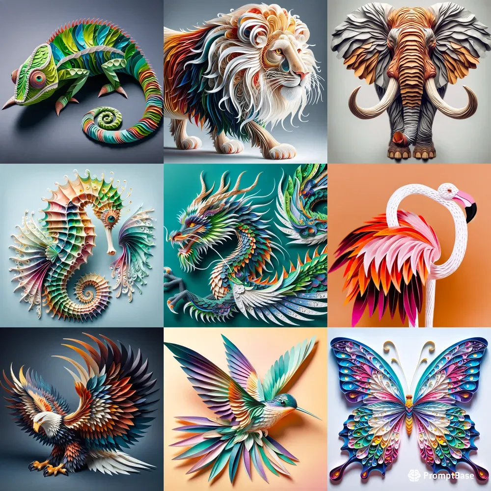Creative Paper Creation Art Craft Beauty DALL·E Prompt | PromptBase