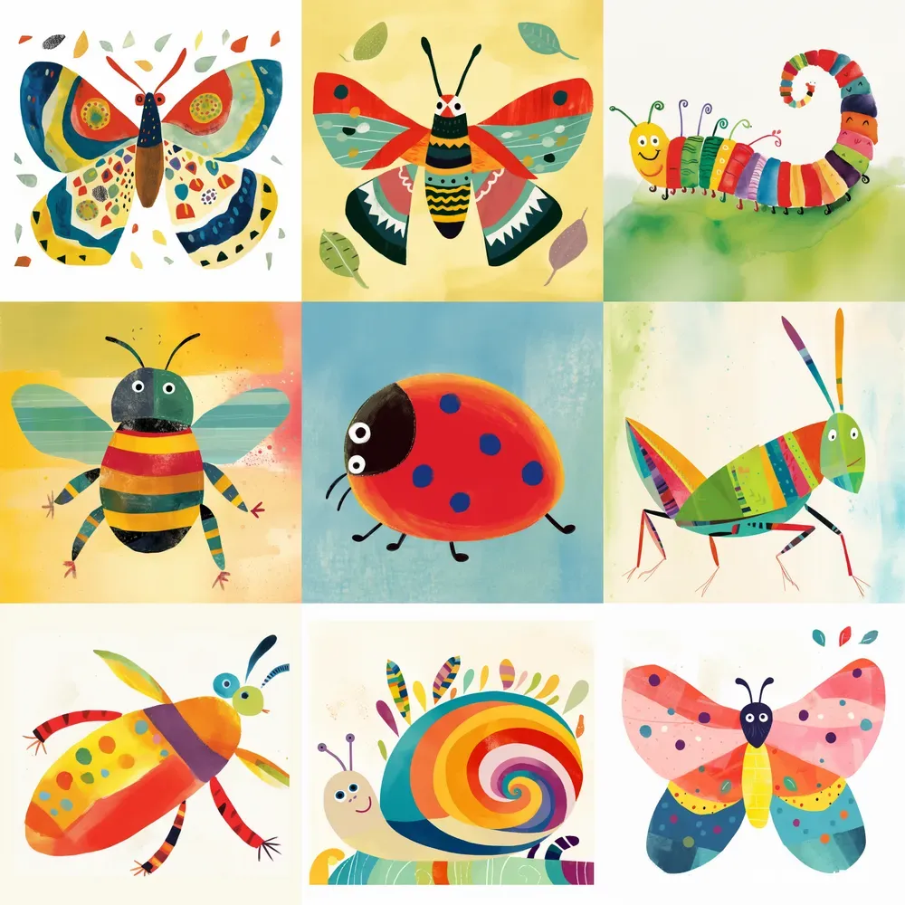 Insects Illustrations For Young Children Midjourney Prompt | PromptBase