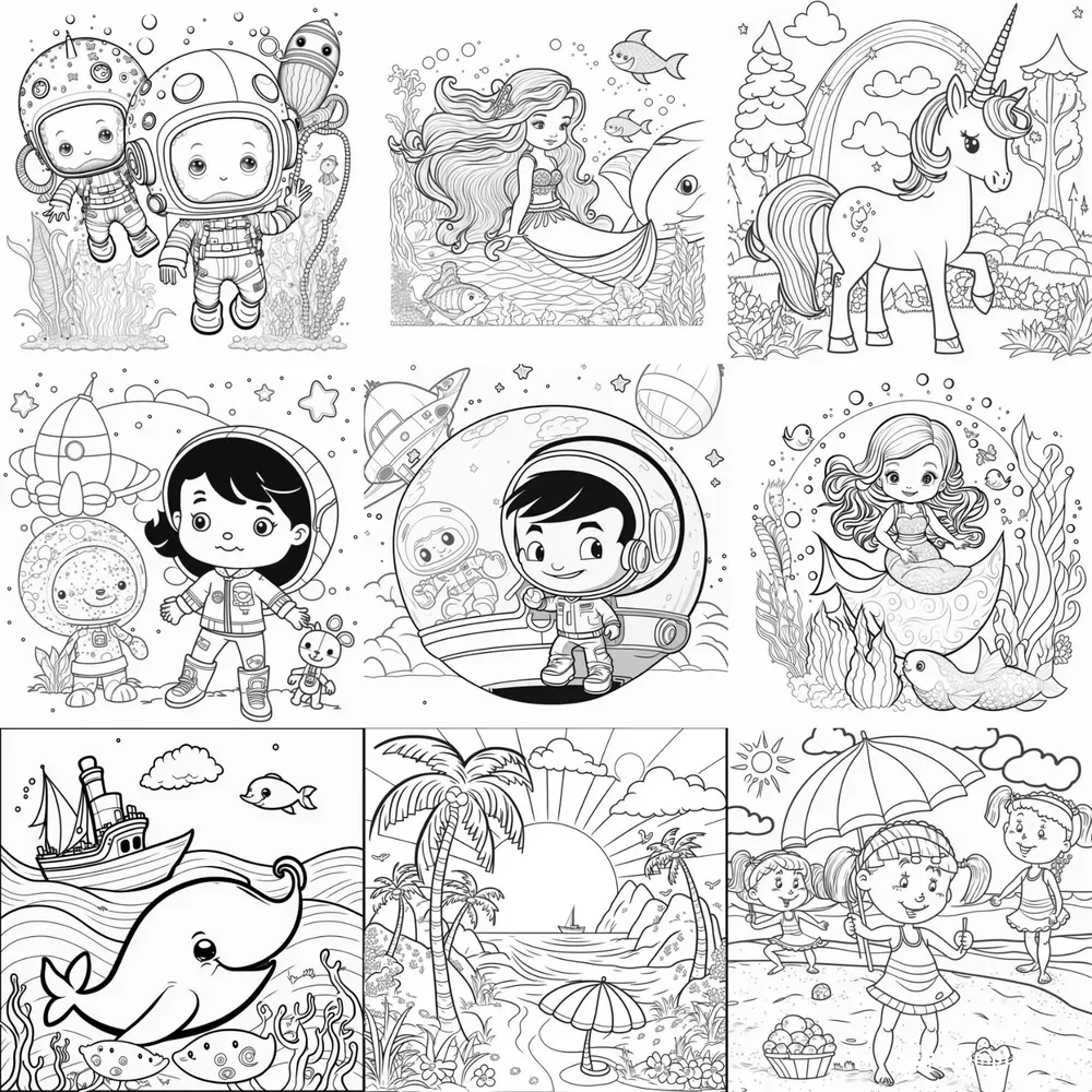 Coloring Books For Children Midjourney Prompt | PromptBase