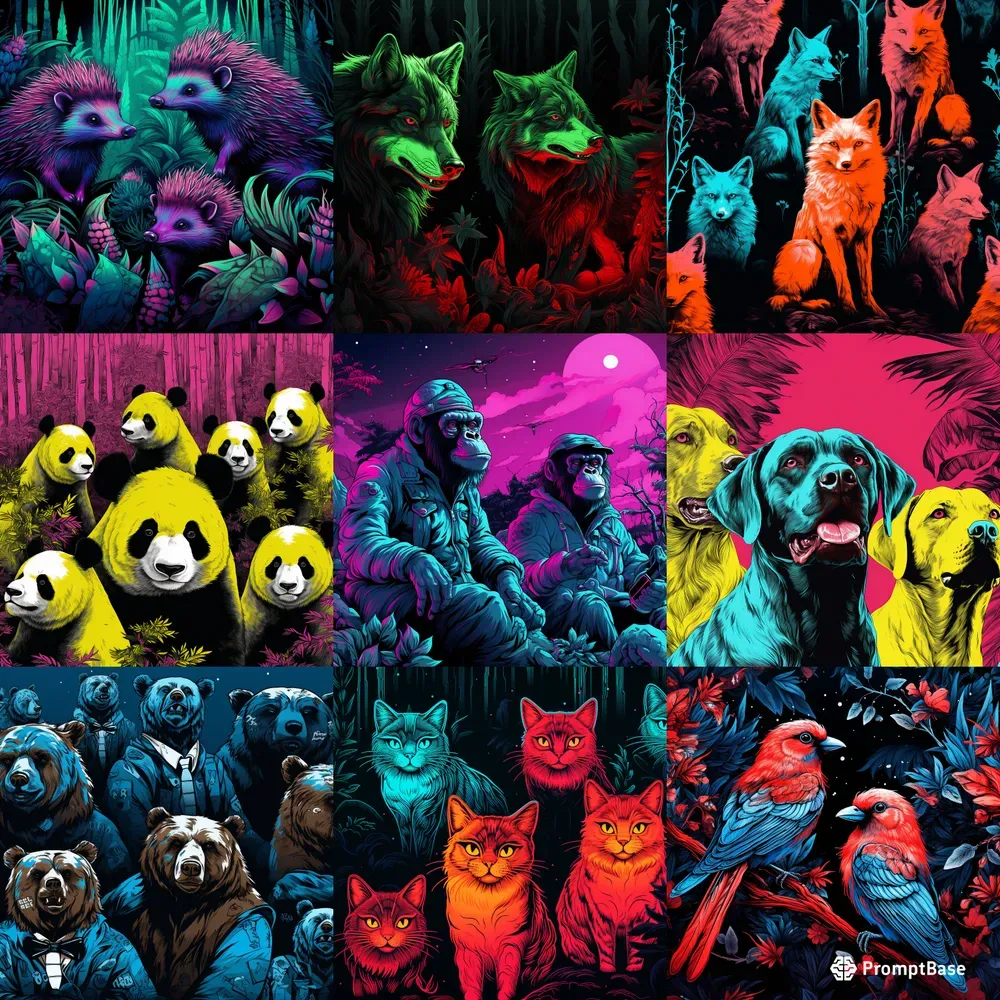 Neon Realism Patterns Midjourney Prompt | PromptBase