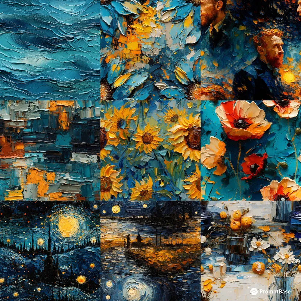 Vincent Van Gogh Style Textures Midjourney Prompt | PromptBase
