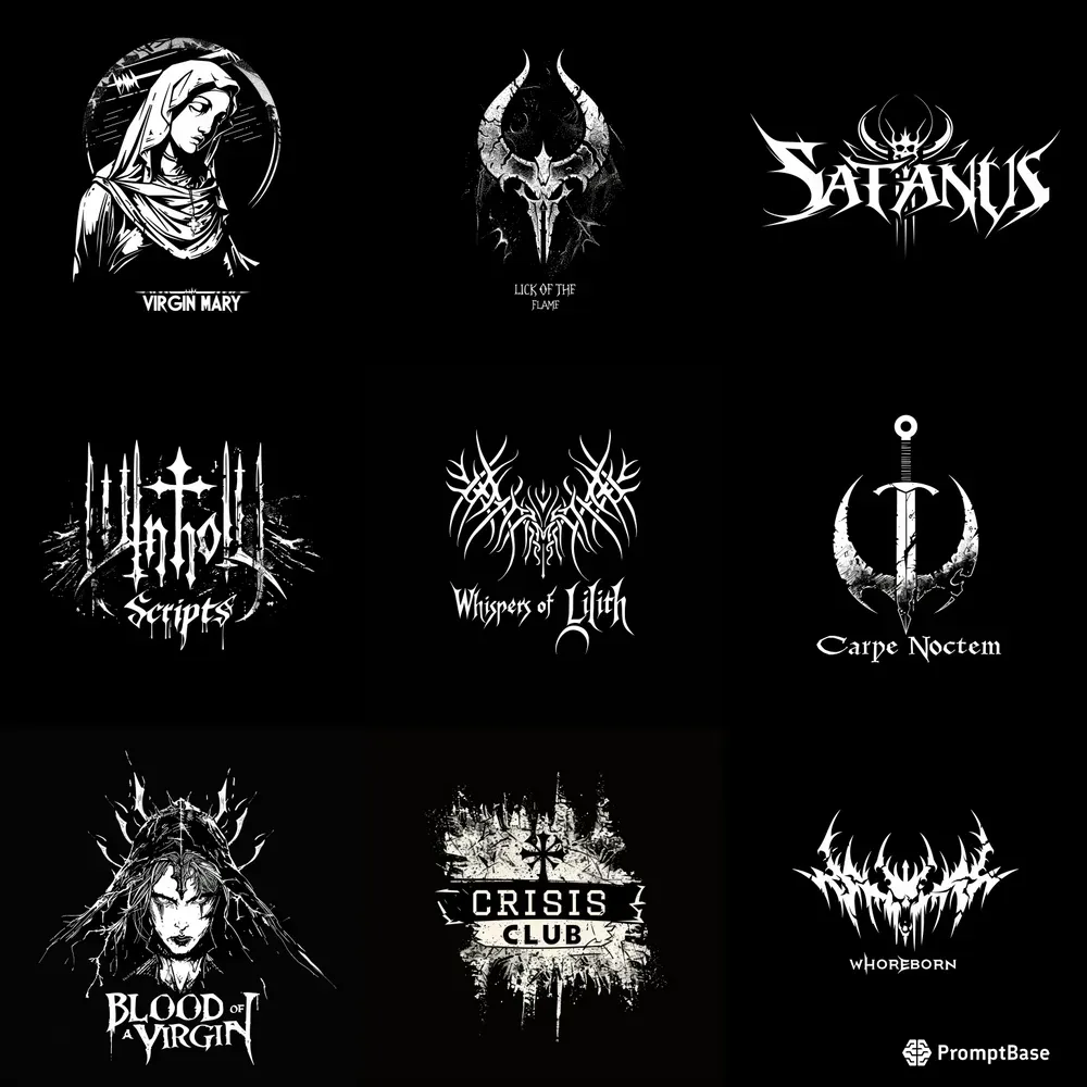 Norwegian Black Metal Style Logos Midjourney Prompt | PromptBase