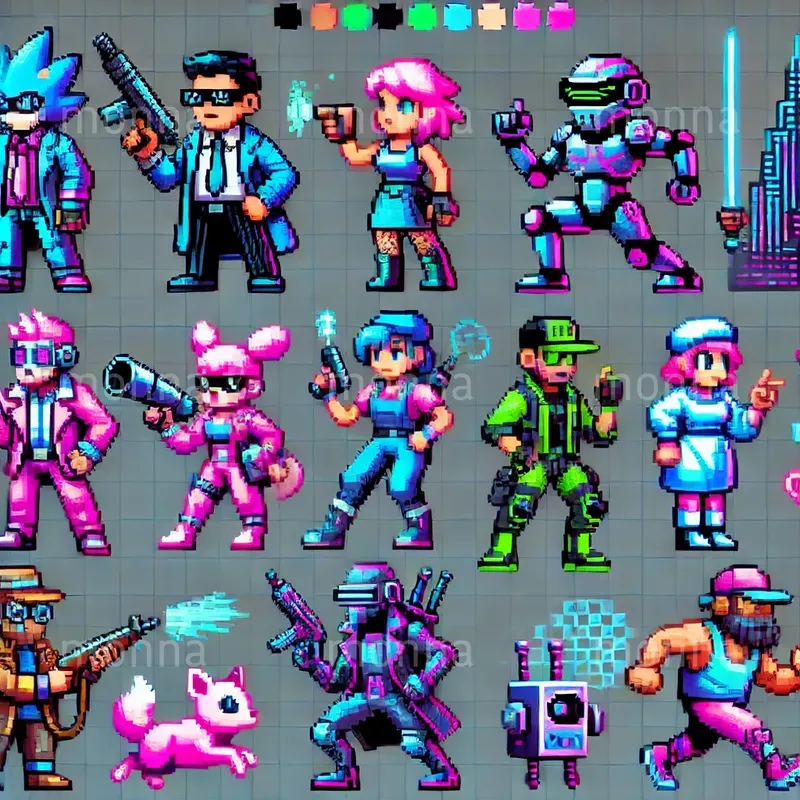Retro Game Asset Sheets DALL·E Prompt | PromptBase