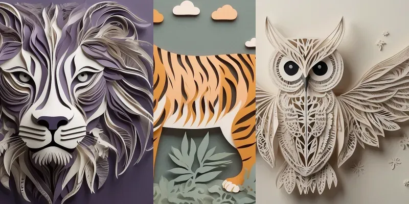 Papercut Animals Leonardo Ai Prompt | PromptBase