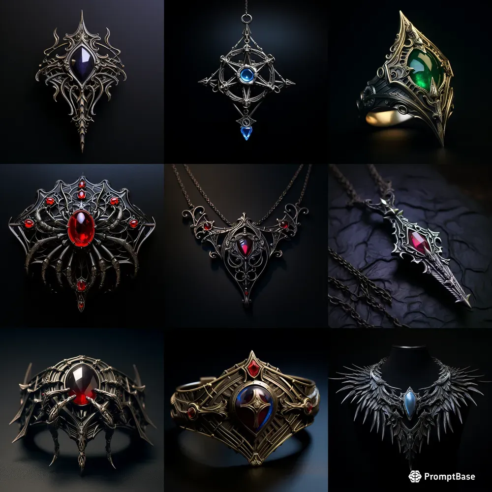 Baldurs Gate Drow Jewels Midjourney Prompt | PromptBase