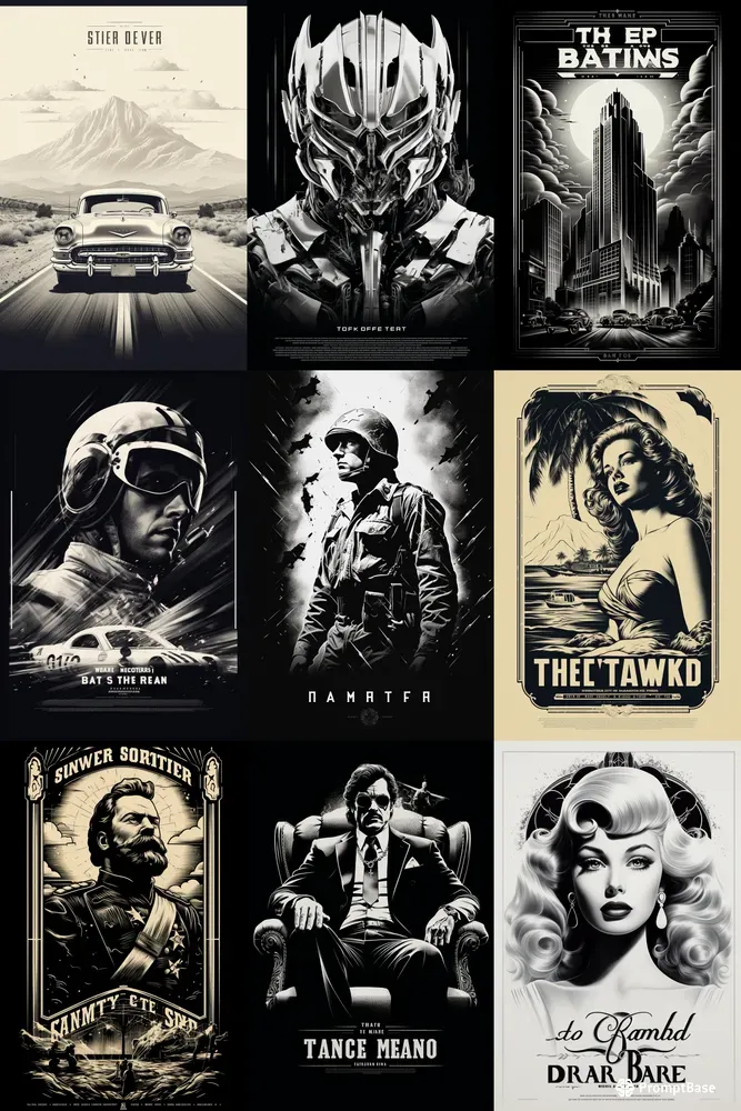 Retro Movie Poster Designs Midjourney Prompt | PromptBase
