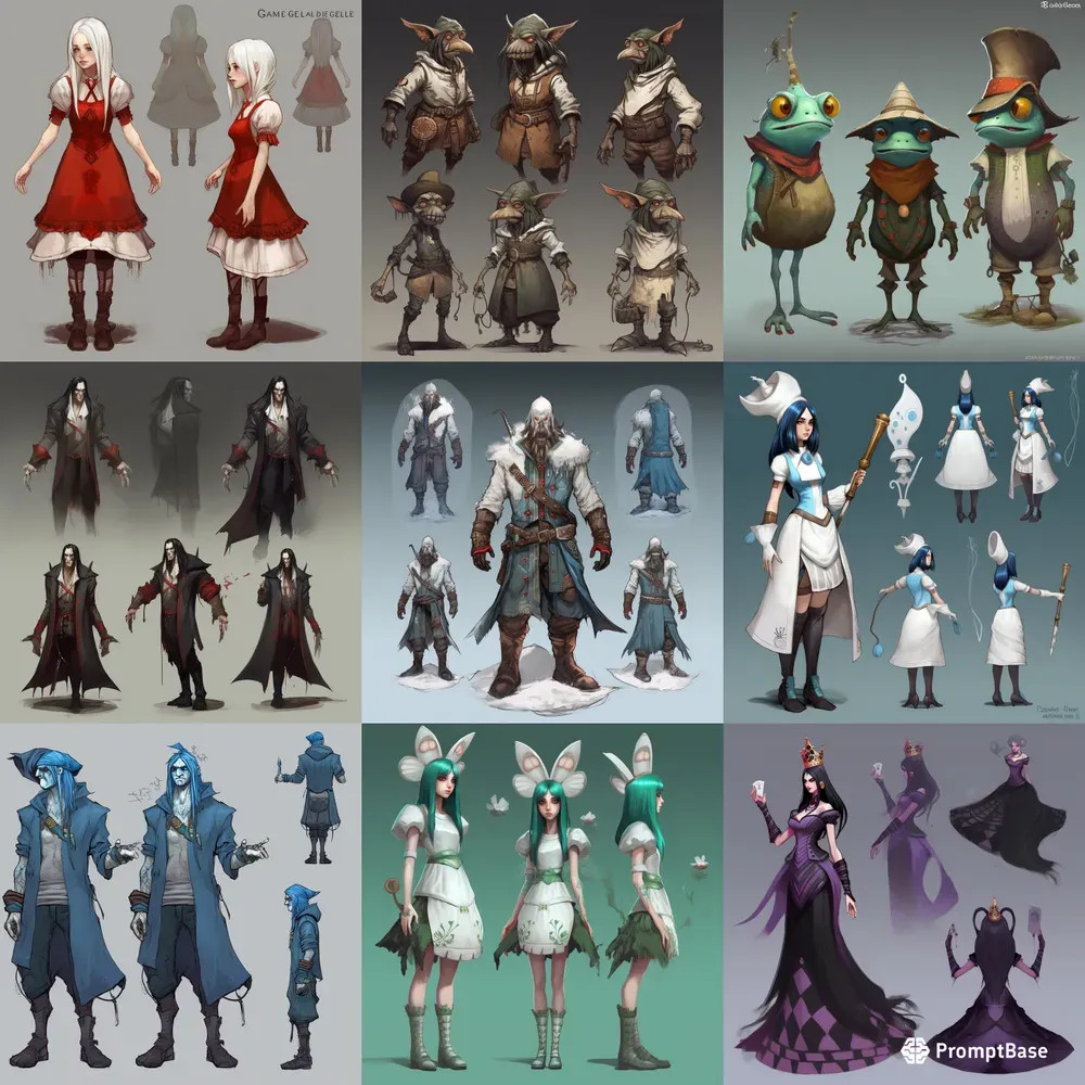 Fantasy Style Characters Concept Art Midjourney Prompt | PromptBase