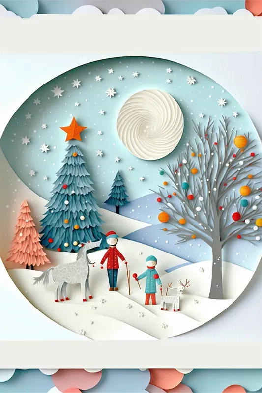 Winter And Christmas Papercraft Scenes Midjourney Prompt | PromptBase