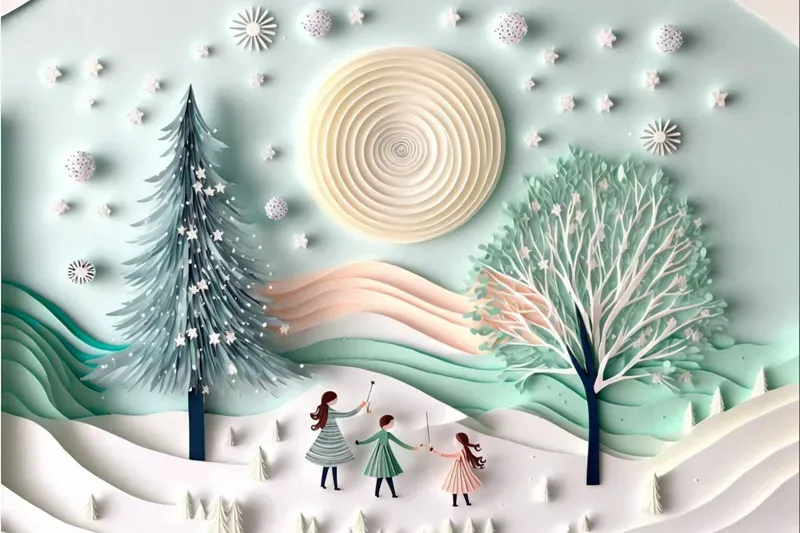 Winter And Christmas Papercraft Scenes Midjourney Prompt | PromptBase