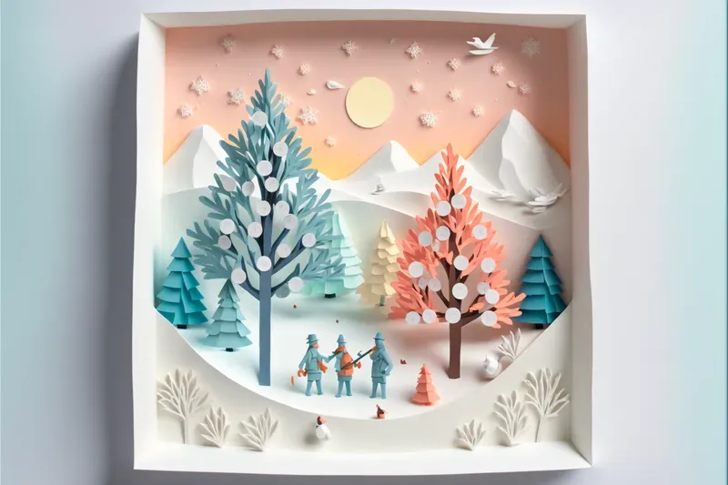 Winter And Christmas Papercraft Scenes Midjourney Prompt | PromptBase