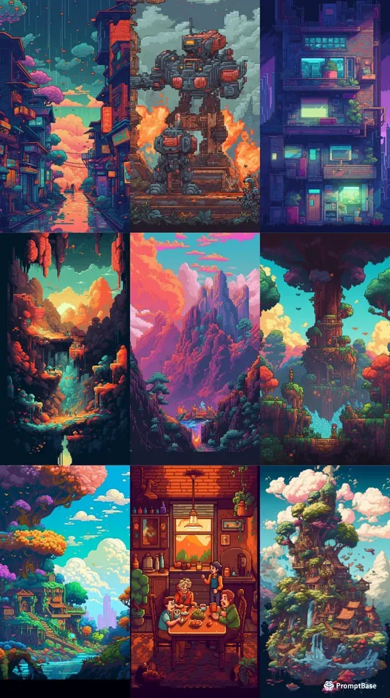 Pixel 64bit Art Style Midjourney Prompt | PromptBase