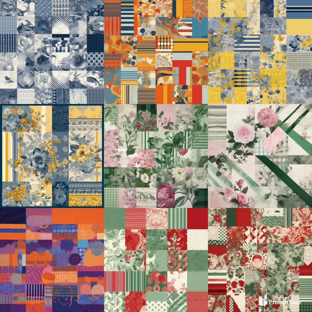 Vintage Retro Block Patterns Midjourney Prompt | PromptBase