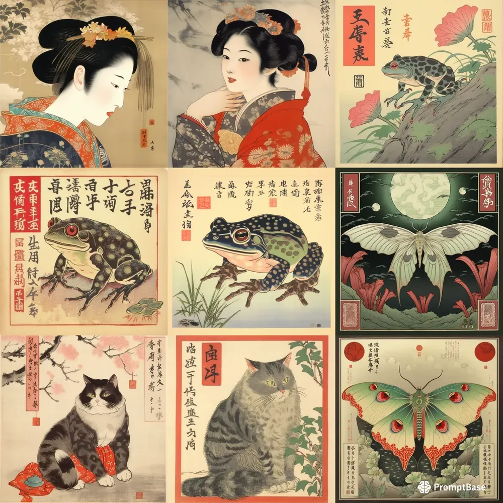 Ancient Japanese Wall Art Prints Midjourney Prompt | PromptBase
