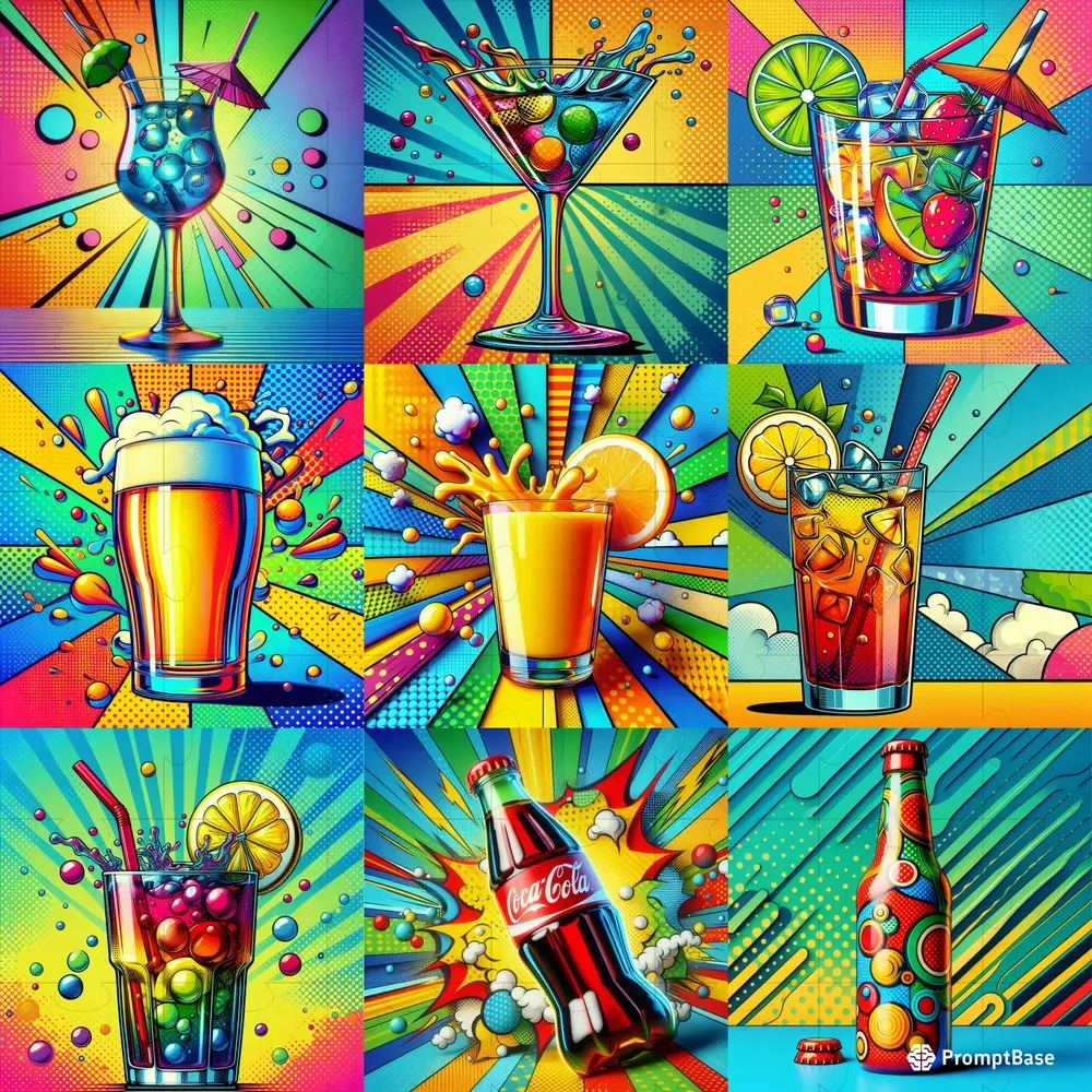 Pop Art Drinks DALL·E Prompt | PromptBase