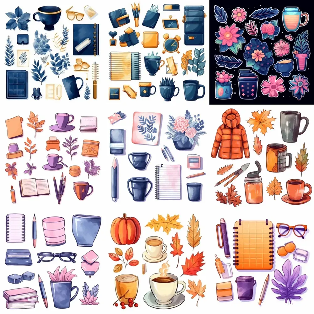 Planner Stickers Midjourney Prompt | PromptBase