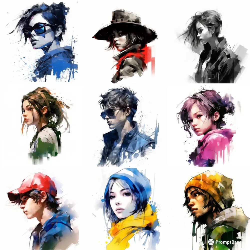 Artistic Profile Portrait Illustrations Midjourney Prompt | PromptBase