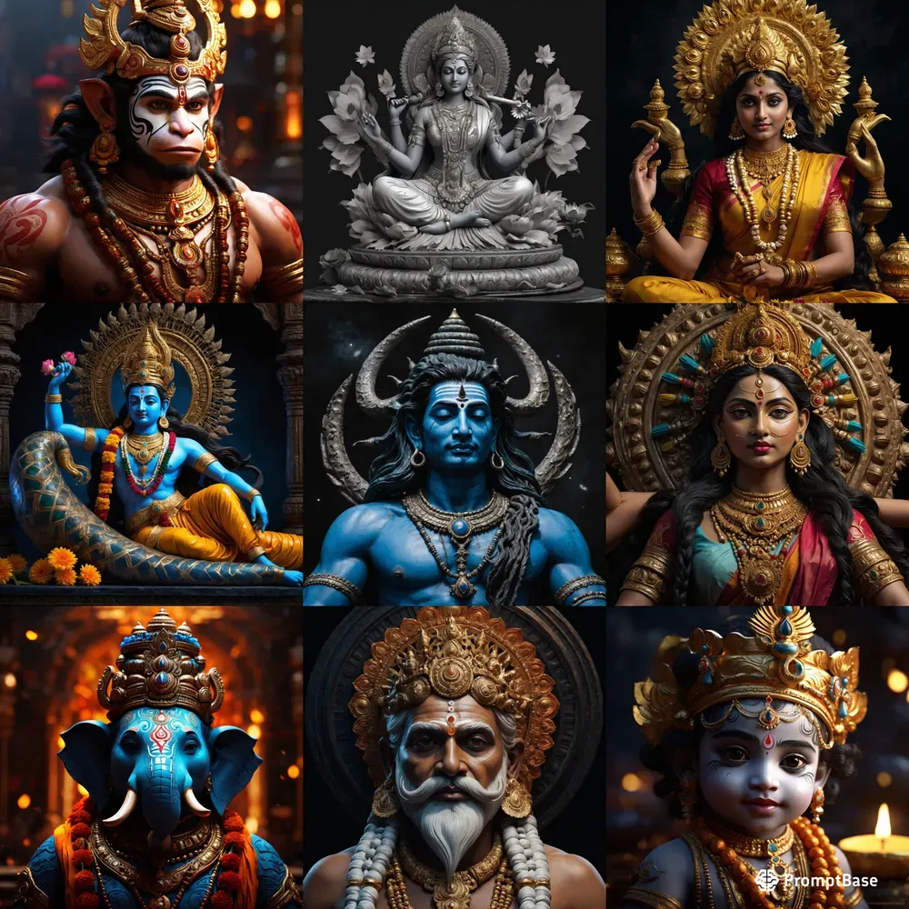 Divine Icons Hindu Deities Leonardo Ai Prompt | PromptBase