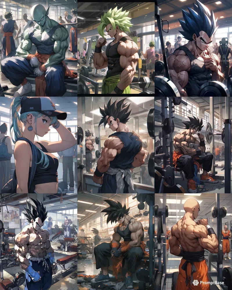 Anime Character Gyms Midjourney Prompt | PromptBase