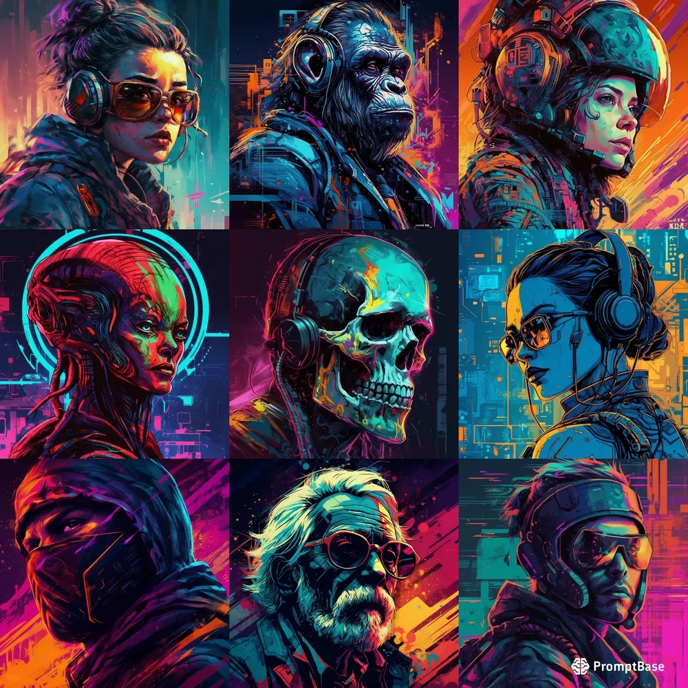 Cyberpunk Art NFT Portraits Midjourney Prompt | PromptBase